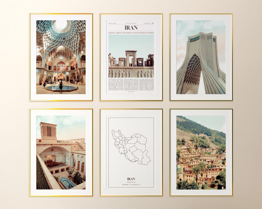 Iran Prints Set of 6, Iran Photo Poster, Iran Map, Iran Wall Art ...