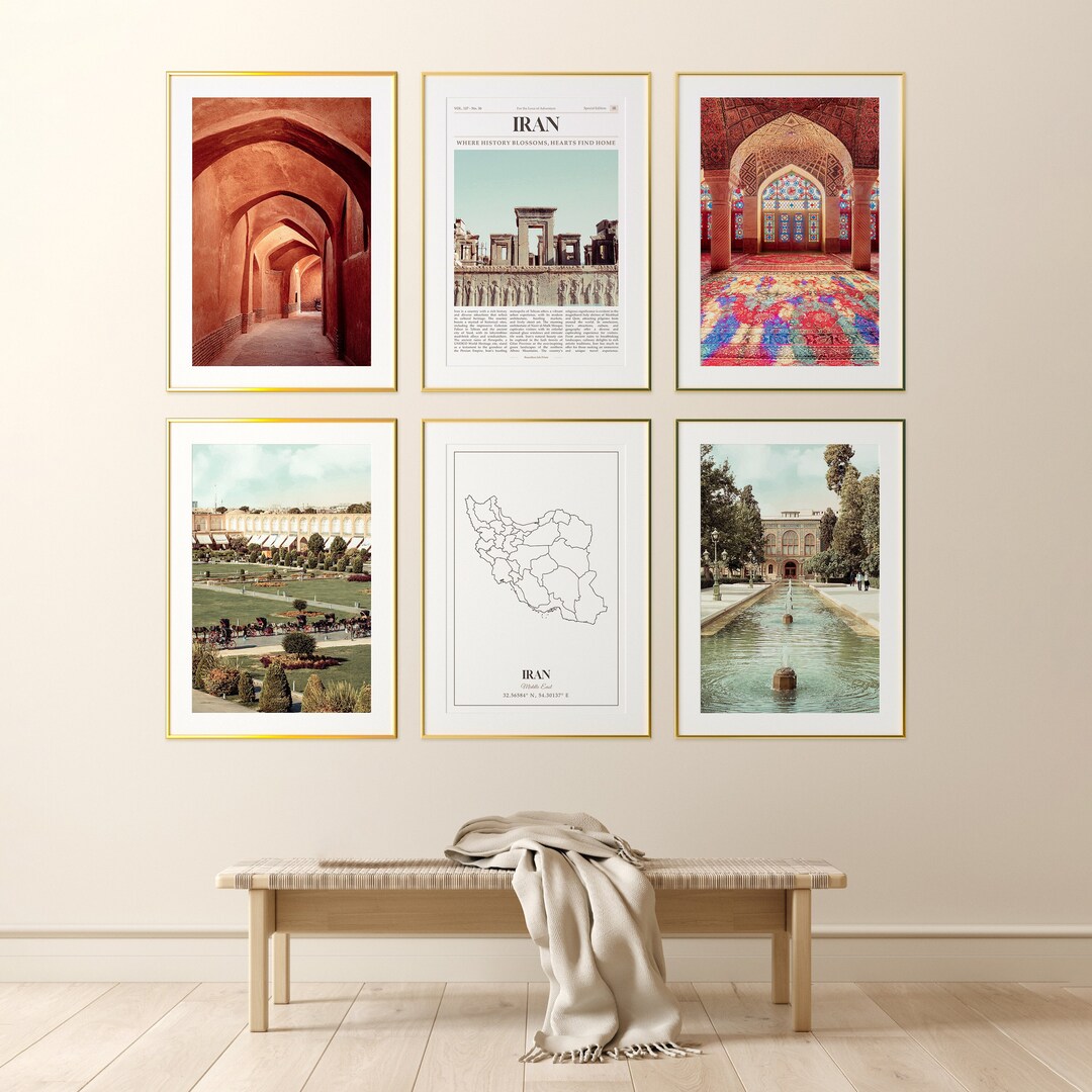 Iran Prints Set of 6, Iran Poster Photos, Iran Map, Iran Wall Art, Iran ...