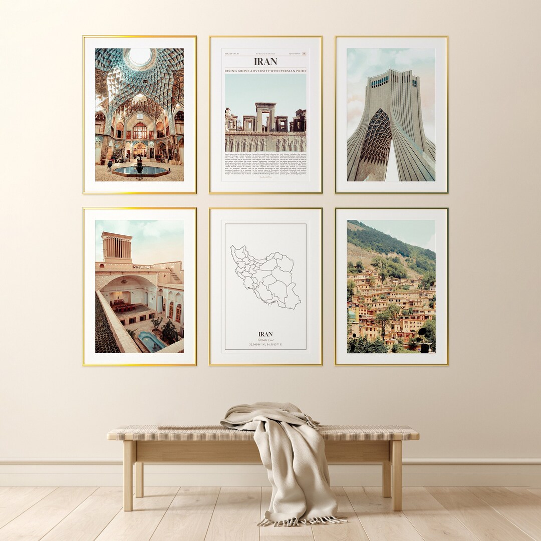 Iran Prints Set of 6, Iran Photo Poster, Iran Map, Iran Wall Art ...
