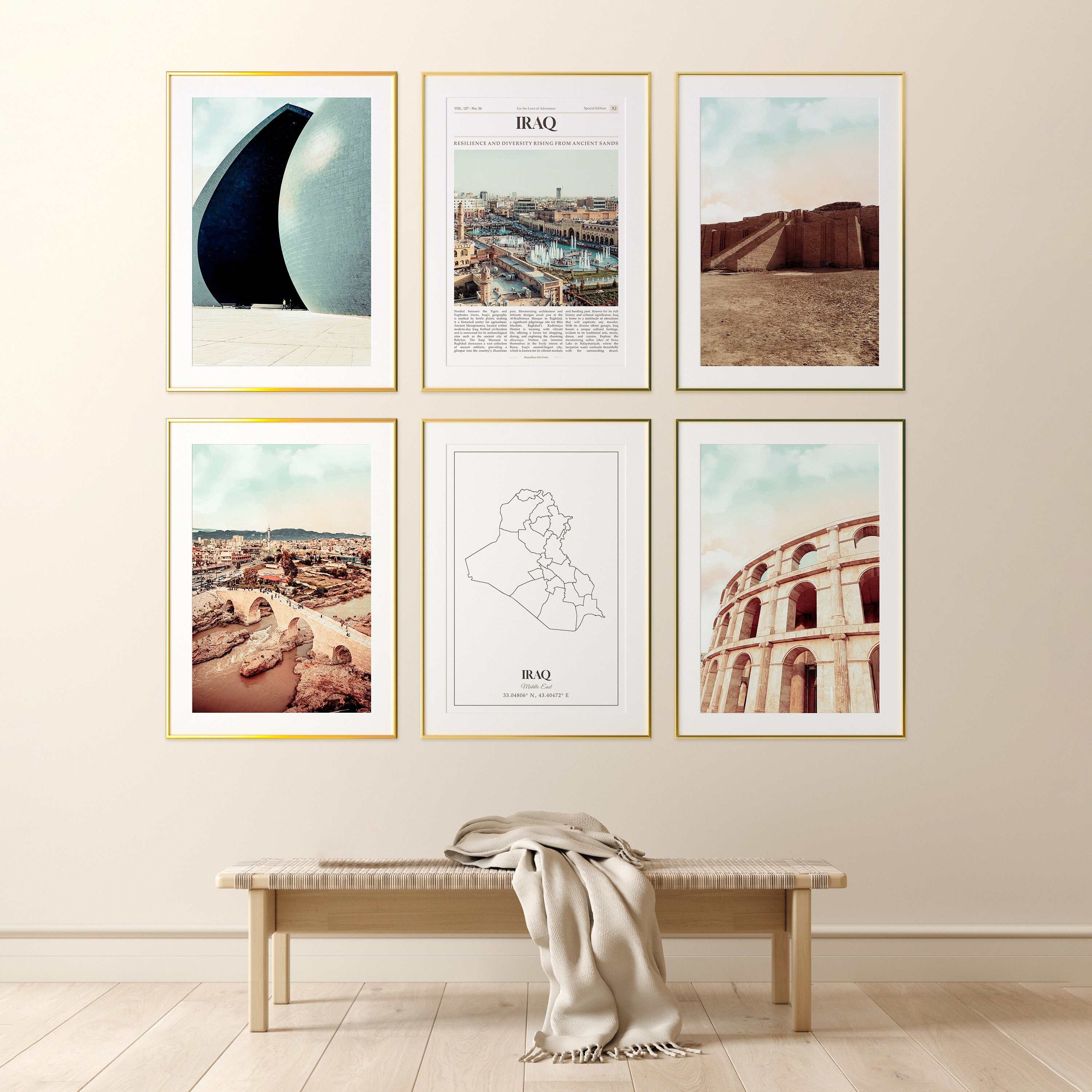 Iraq Prints Set of 6, Iraq Poster Photos, Iraq Map, Iraq Wall Art, Iraq ...
