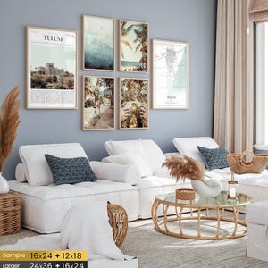 Tulum City Prints Set of 6, Tulum Poster Photos, Tulum Map, Tulum Wall ...