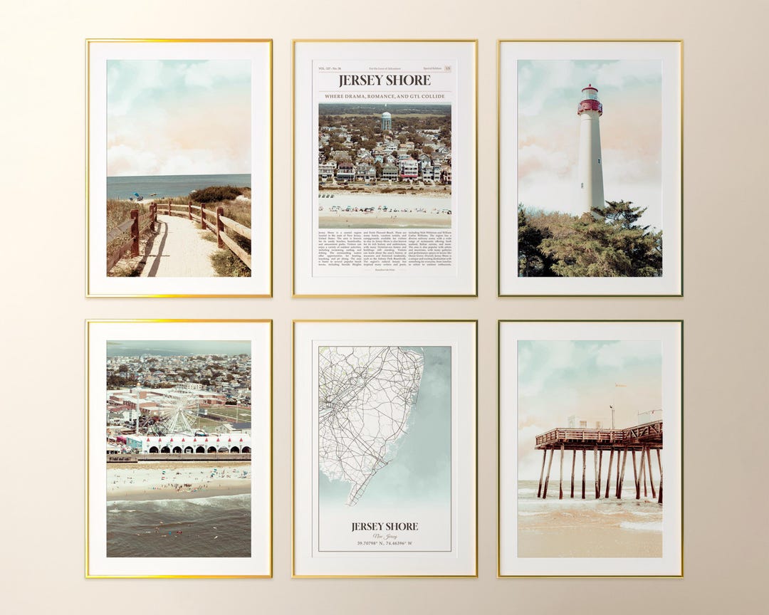 Jersey Shore City Prints Set of 6, Jersey Shore Photo Poster, Jersey ...