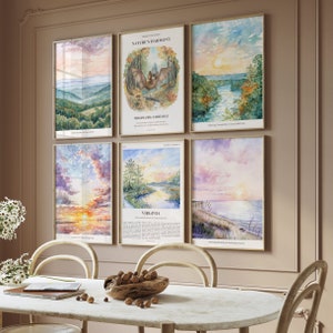 Watercolor Virginia Prints Set of 6, Colorful Virginia Posters ...