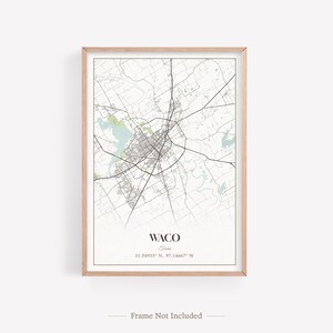 Waco City Prints Set of 6, Waco Photo Poster, Waco Map, Waco Wall Art ...