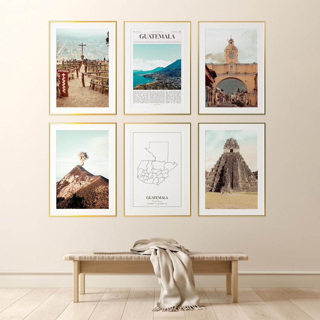 Guatemala Prints Set of 6, Guatemala Photo Poster, Guatemala Map ...