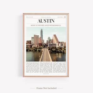 Austin City Prints Set of 6, Austin Photo Poster, Austin Map, Austin ...