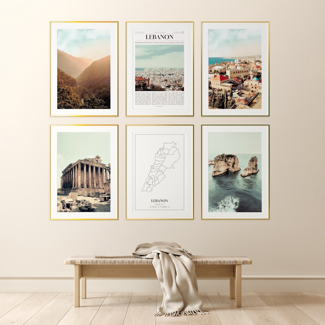 Lebanon Prints Set of 6, Lebanon Poster Photos, Lebanon Map, Lebanon ...