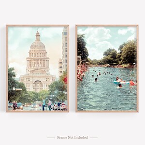 Austin City Prints Set of 6, Austin Photo Poster, Austin Map, Austin ...
