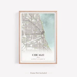 Chicago City Prints Set of 6, Chicago Photo Poster, Chicago Map ...