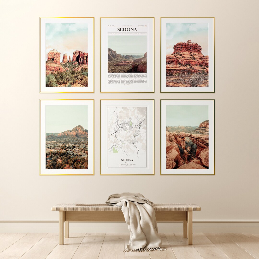 Sedona City Prints Set of 6, Sedona Poster Photos, Sedona Map, Sedona ...