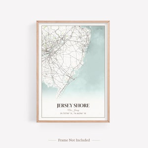 Jersey Shore City Prints Set of 6, Jersey Shore Photo Poster, Jersey Shore Map, Jersey Shore ...