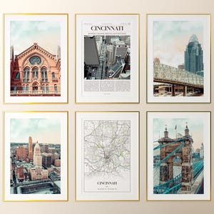 Cincinnati City Prints Set of 6, Cincinnati Photo Poster, Cincinnati ...