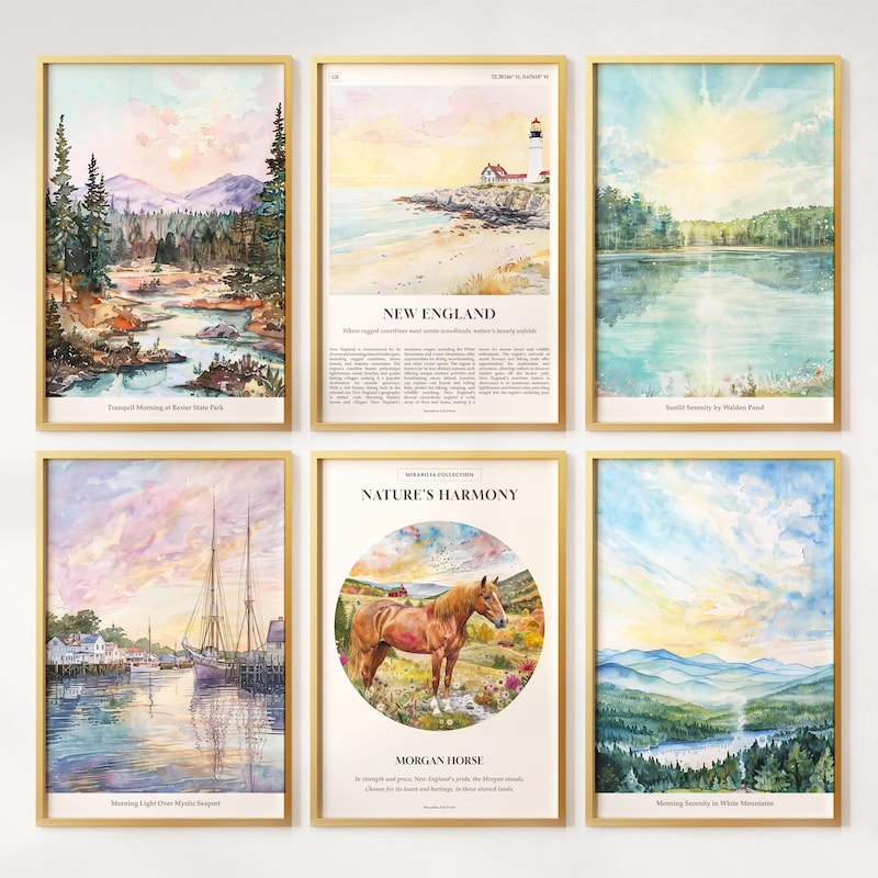 New England Poster - Etsy