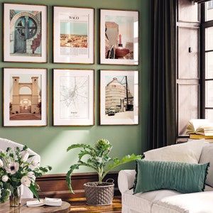 Waco City Prints Set of 6, Waco Photo Poster, Waco Map, Waco Wall Art ...