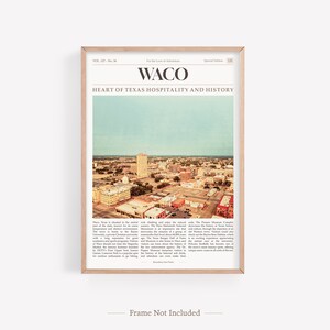 Waco City Prints Set of 6, Waco Photo Poster, Waco Map, Waco Wall Art ...