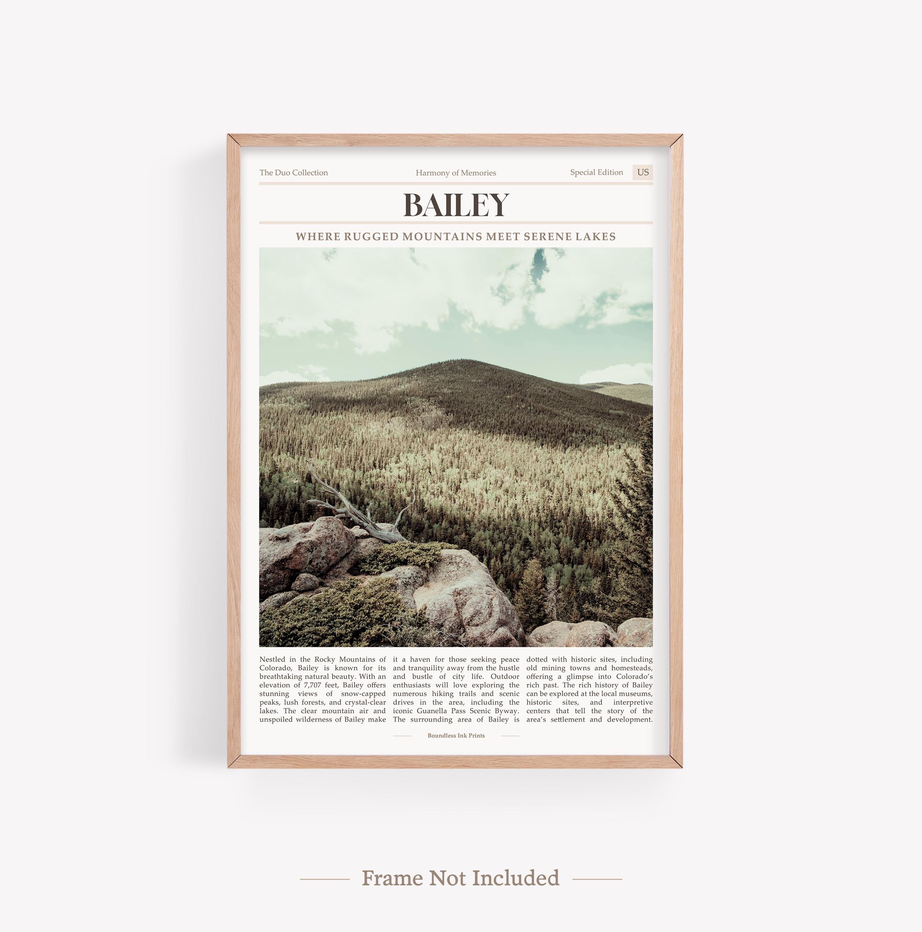 Bailey City Prints Set Of 2 Bailey Map Bailey Poster Photo Bailey