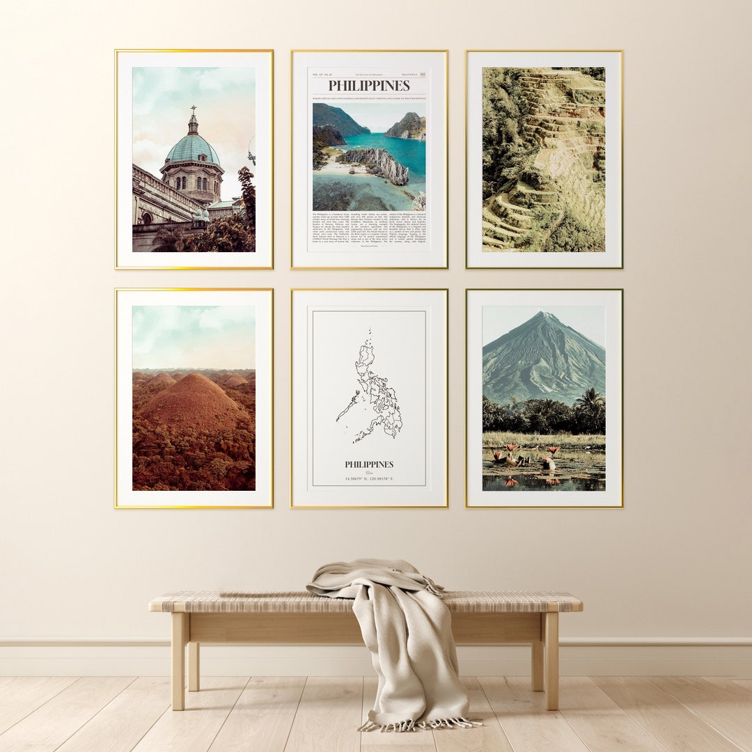 Philippines Prints Set of 6, Philippines Poster Photos, Philippines Map ...