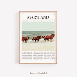 Maryland State Prints Set of 6, Maryland Photo Poster, Maryland Map ...
