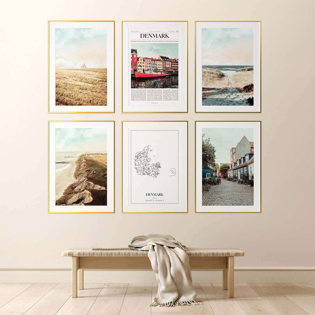 Denmark Prints Set of 6, Denmark Photo Poster, Denmark Map, Denmark ...