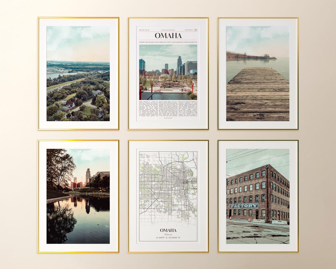 Omaha Prints Set of 6, Omaha Poster Photos, Omaha Map, Omaha Wall Art ...