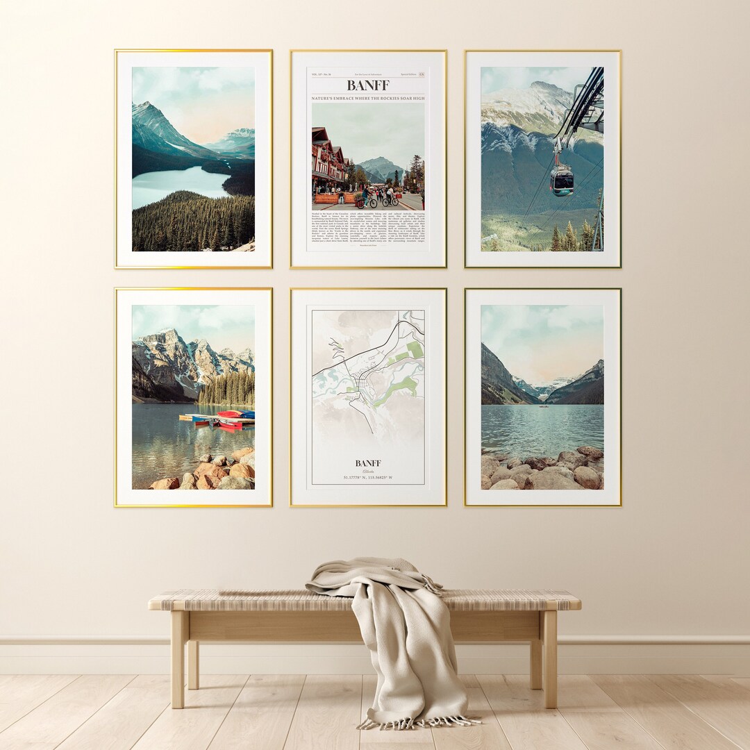 Banff City Prints Set of 6, Banff Poster Photos, Banff Map, Banff Wall ...