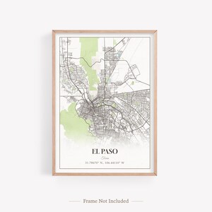 El Paso City Prints Set of 2, El Paso Map, El Paso Poster Photo, El ...