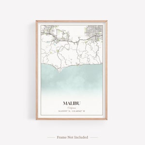 Malibu City Prints Set of 6, Malibu Photo Poster, Malibu Map, Malibu ...
