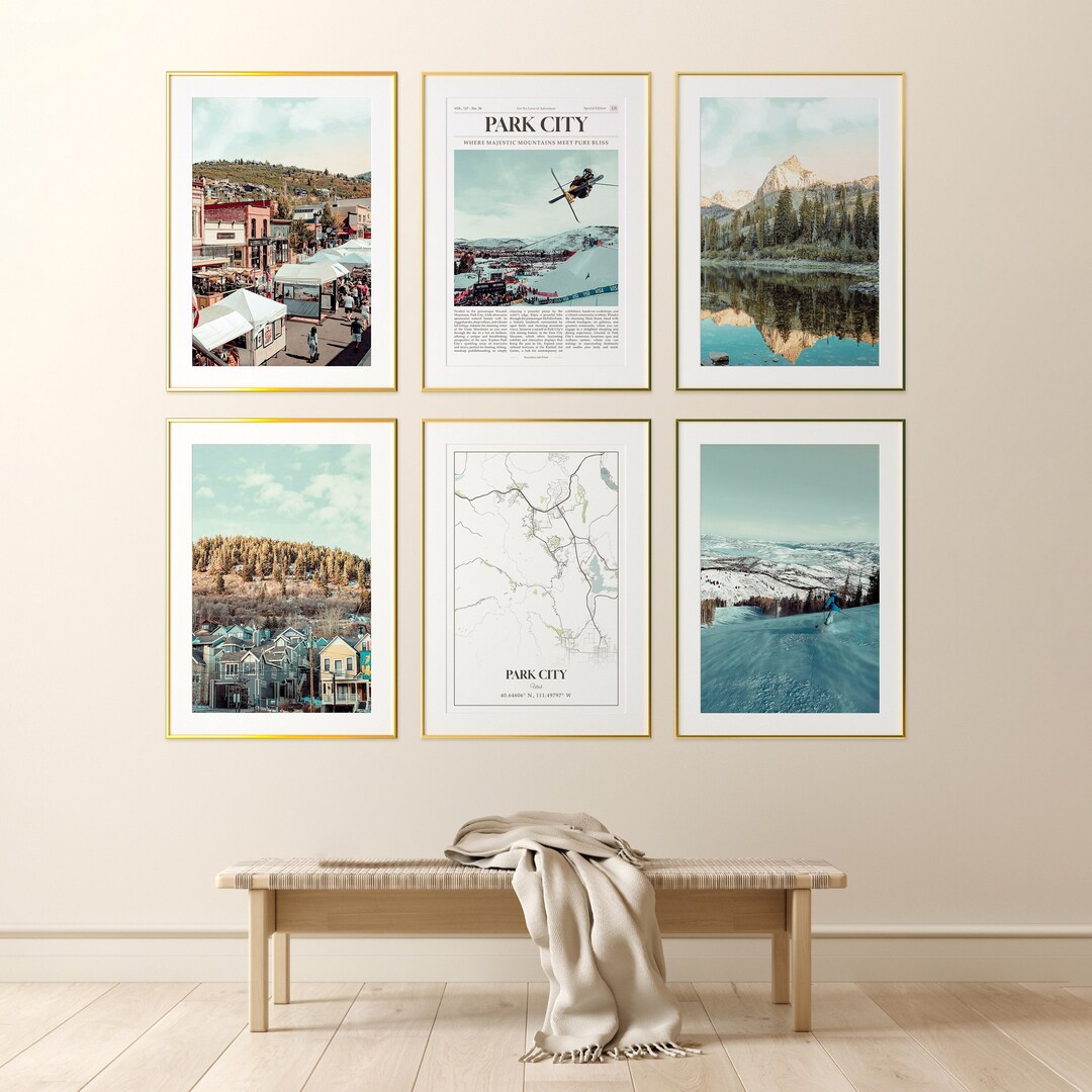 Park City City Prints Set of 6, Park City Poster Photos, Park City Map ...