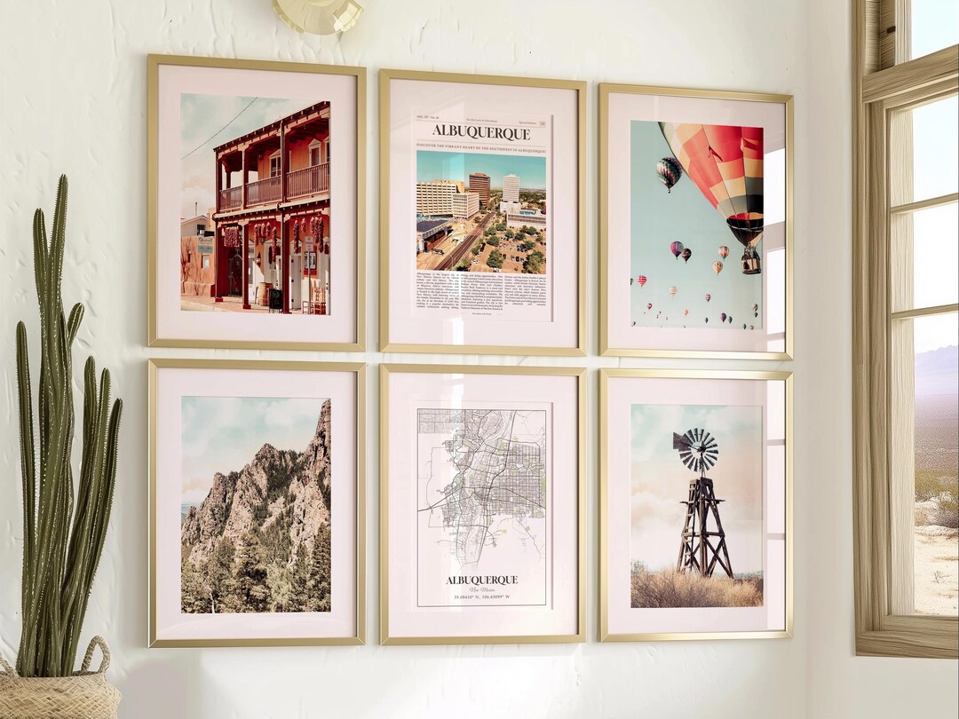 Albuquerque Prints Set of 6, Albuquerque Poster Photos, Albuquerque Map ...