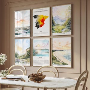 Watercolor Spain Prints Set of 6, Colorful Spain Posters, Spain Wall ...