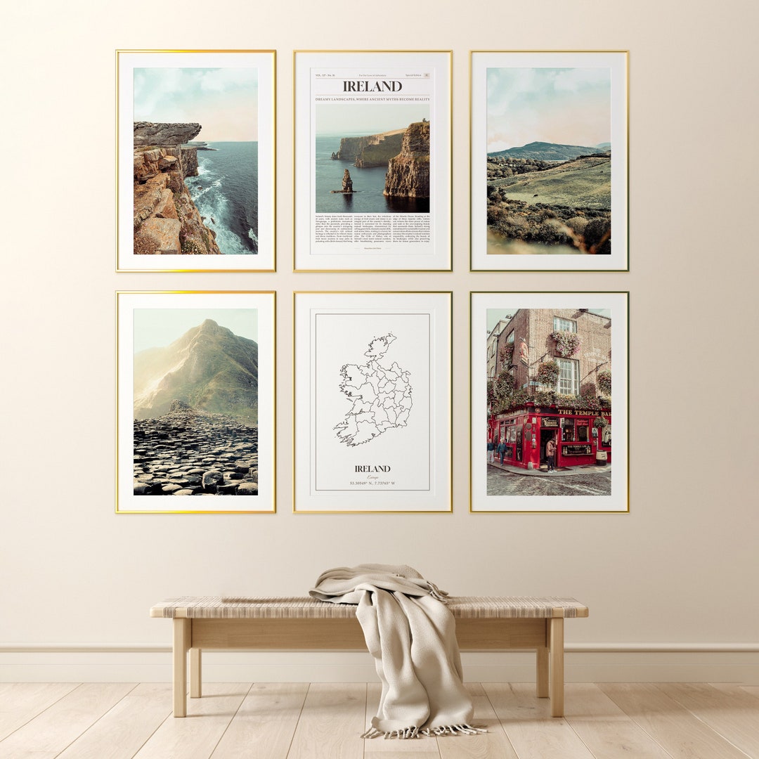 Ireland Prints Set of 6, Ireland Photo Poster, Ireland Map, Ireland ...
