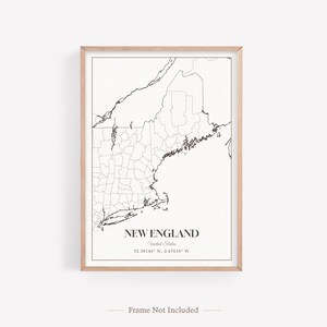 New England State Prints Set of 6, New England Poster Photos, New ...