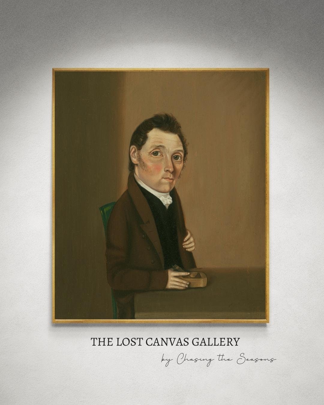 Vintage Folk Art Portrait Print | William Bonnell Painting (digital ...
