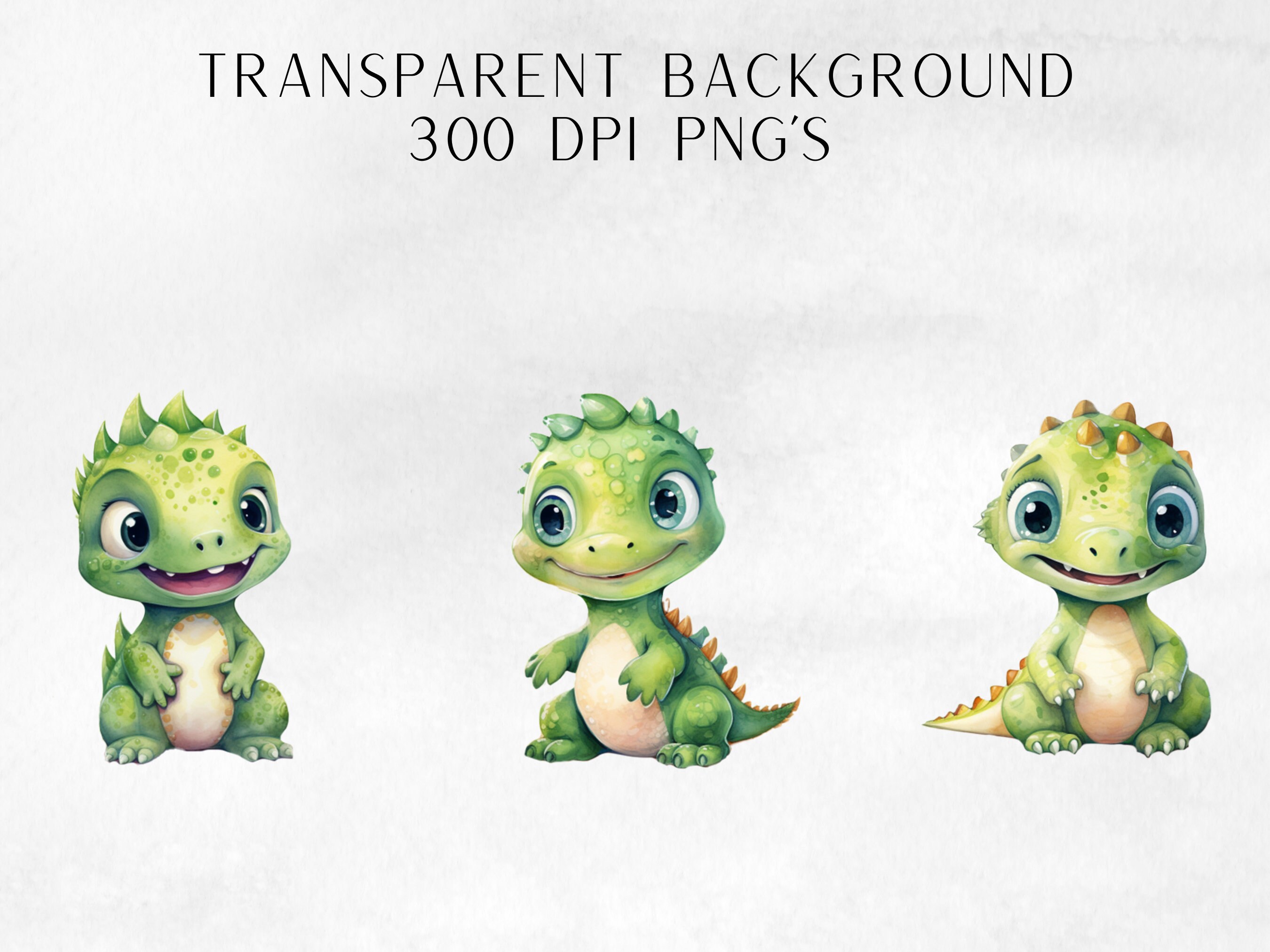 Watercolor Dinosaur Clipart Pack, Clipart for Commercial Use ...