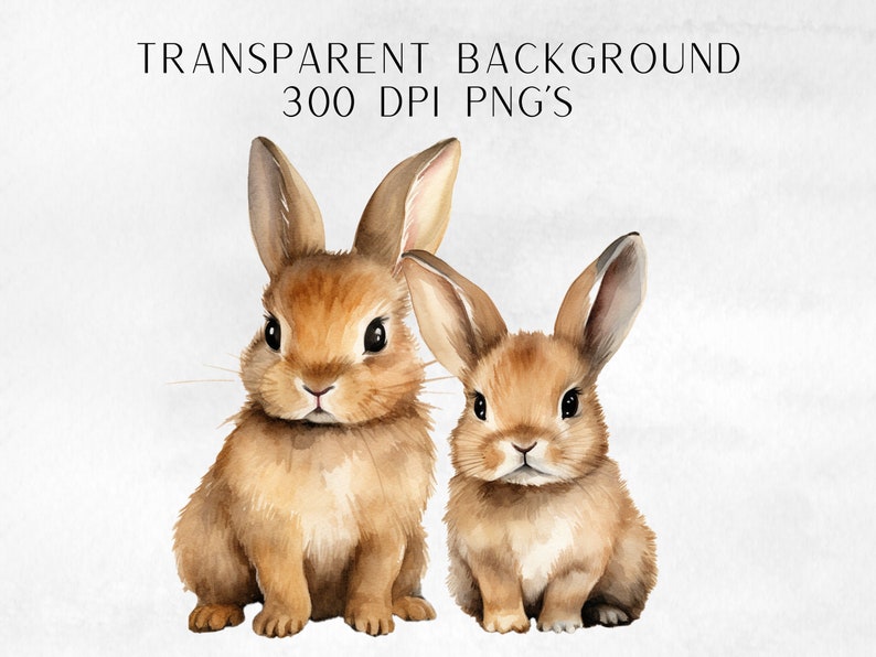 Watercolor Baby Bunnies Clipart Pack, Clipart for Commercial Use ...