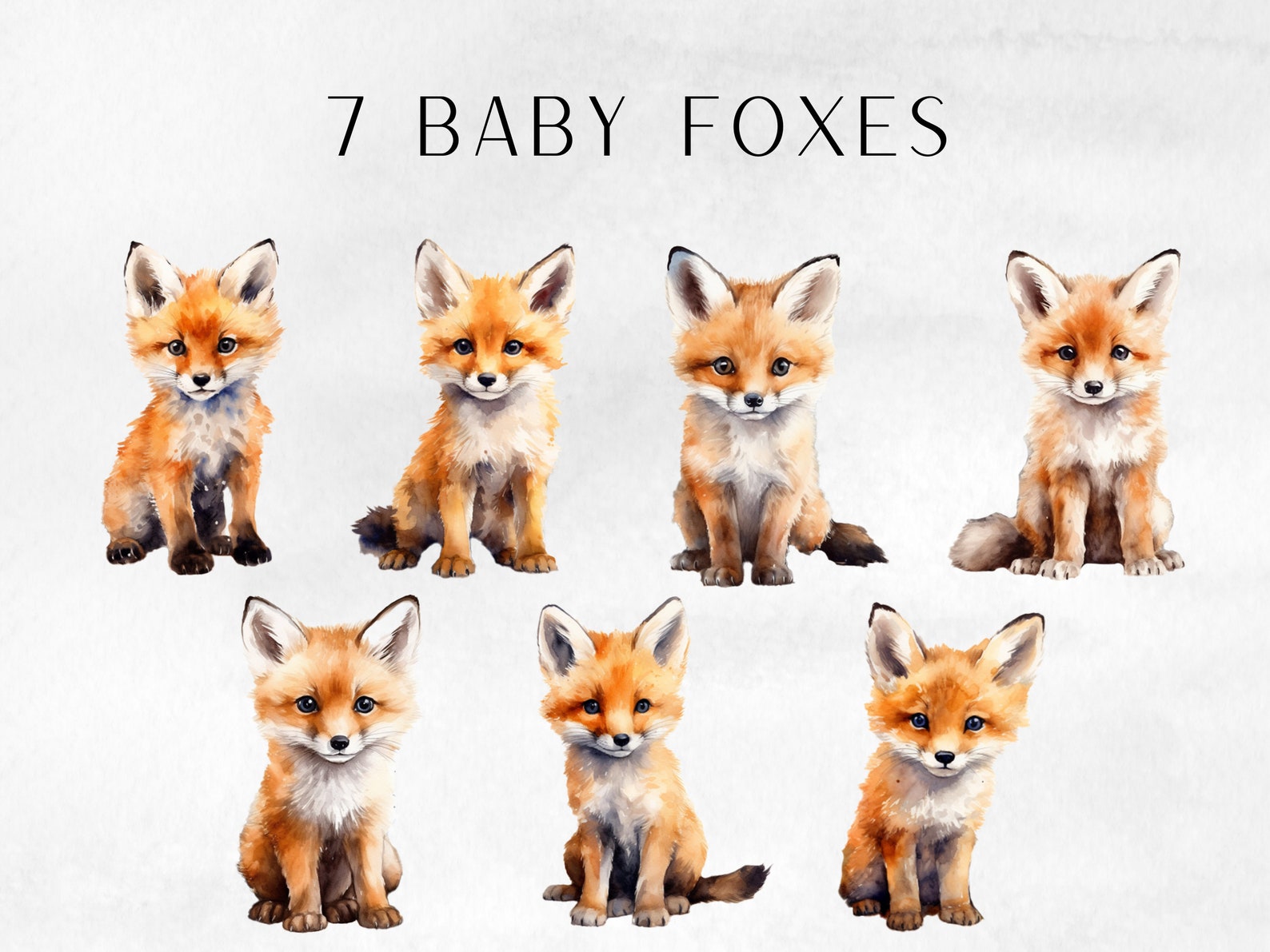 Cute Fox Watercolor Clipart, Clip Art for Commercial Use, Transparent ...