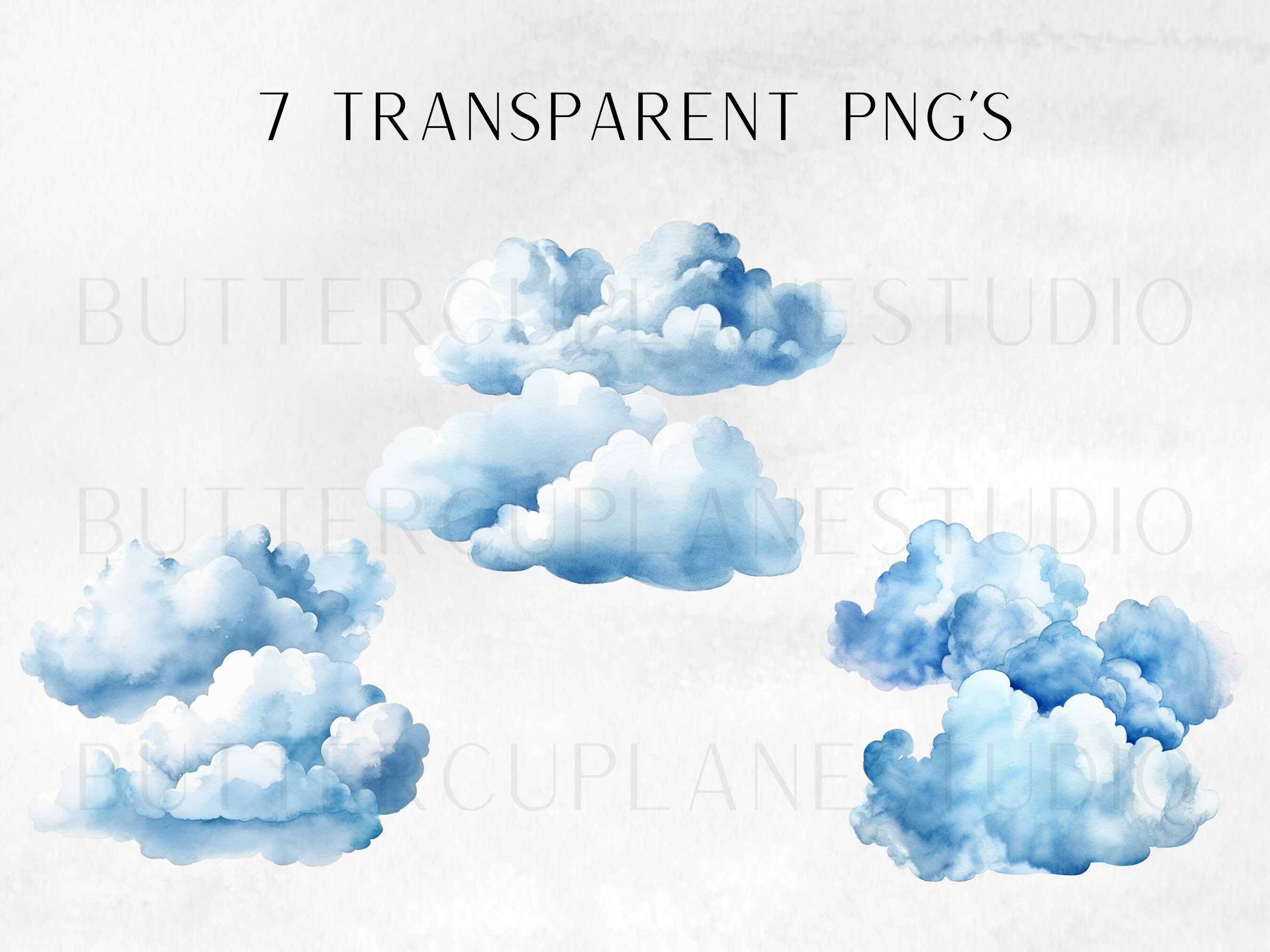 Watercolor Cloud Clipart, Clipart for Commercial Use, Cloud ...