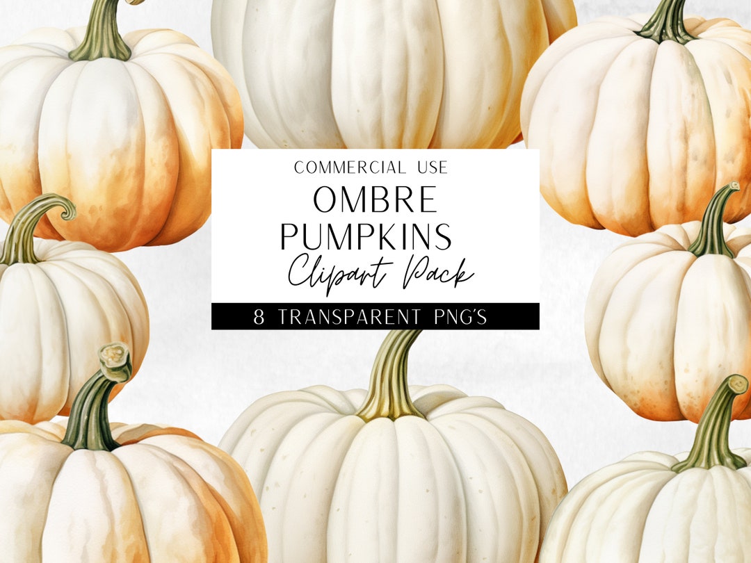Ombre Pumpkin Clipart, Halloween PNG Graphics (commercial Use) - Etsy