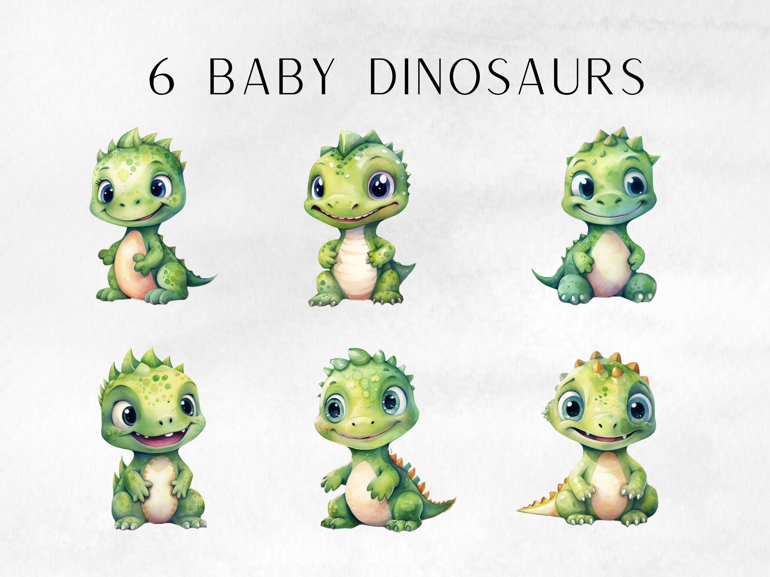 Watercolor Dinosaur Clipart Pack, Clipart for Commercial Use ...