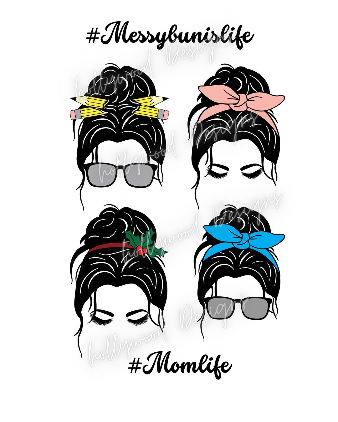 Messy Bun Svg - Etsy