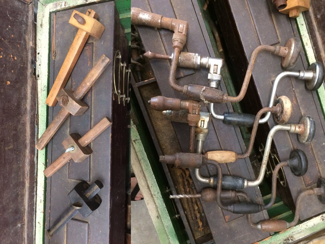 Vintage Wooden Tool Chest With Complete Set of 24 Sandusky Planes ...