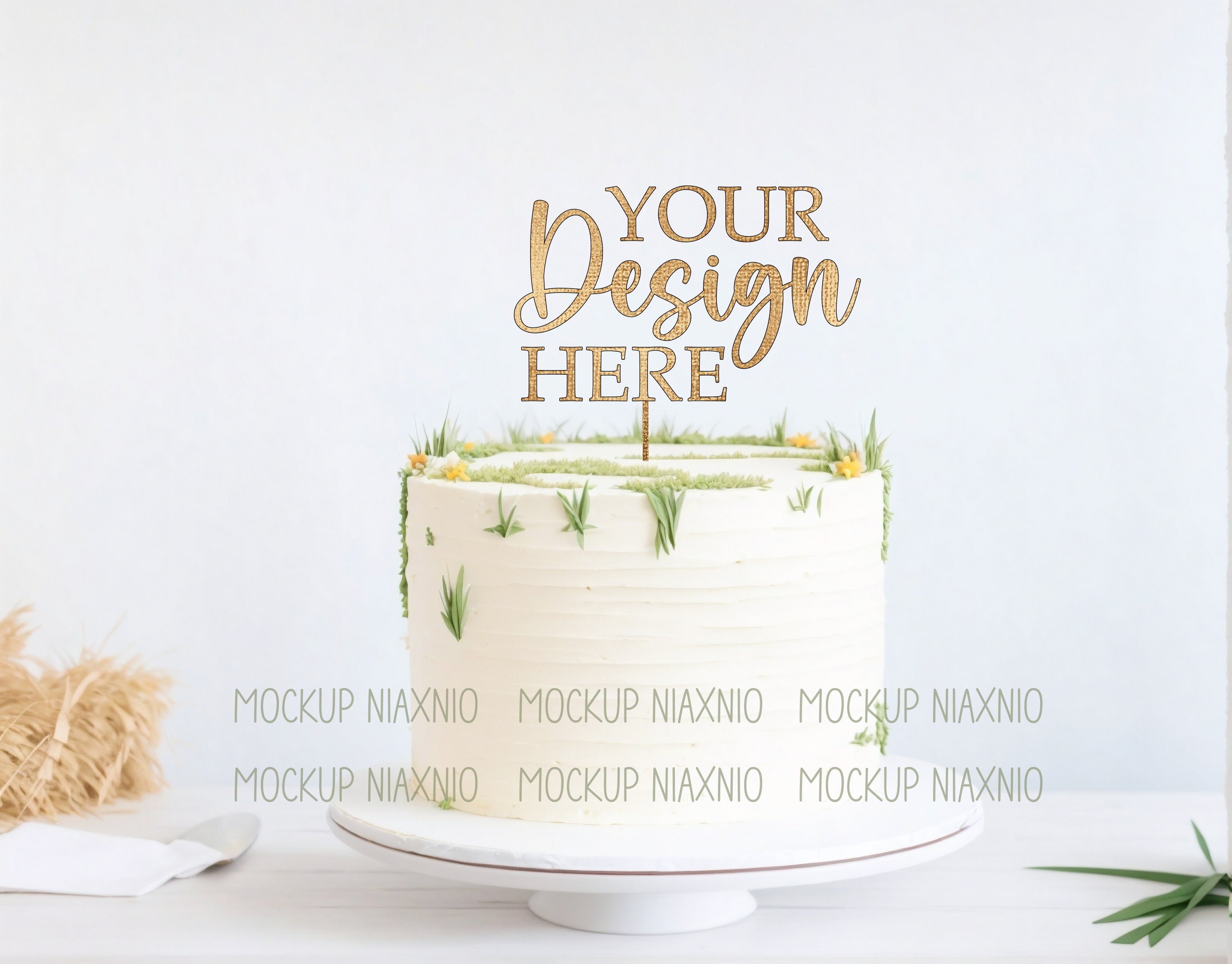 Cake Topper Mockup, Cake Mockup, Birthday, Wedding Cake Mockup, Digital ...