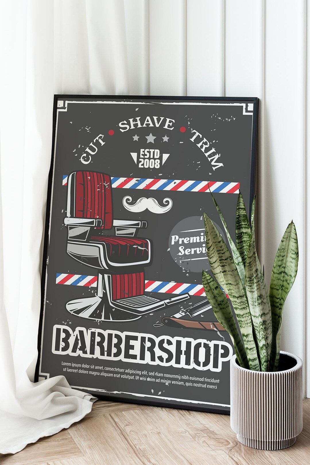 Barber Shop Print, Pilot Haircut Poster, Black and White Wall Art ...