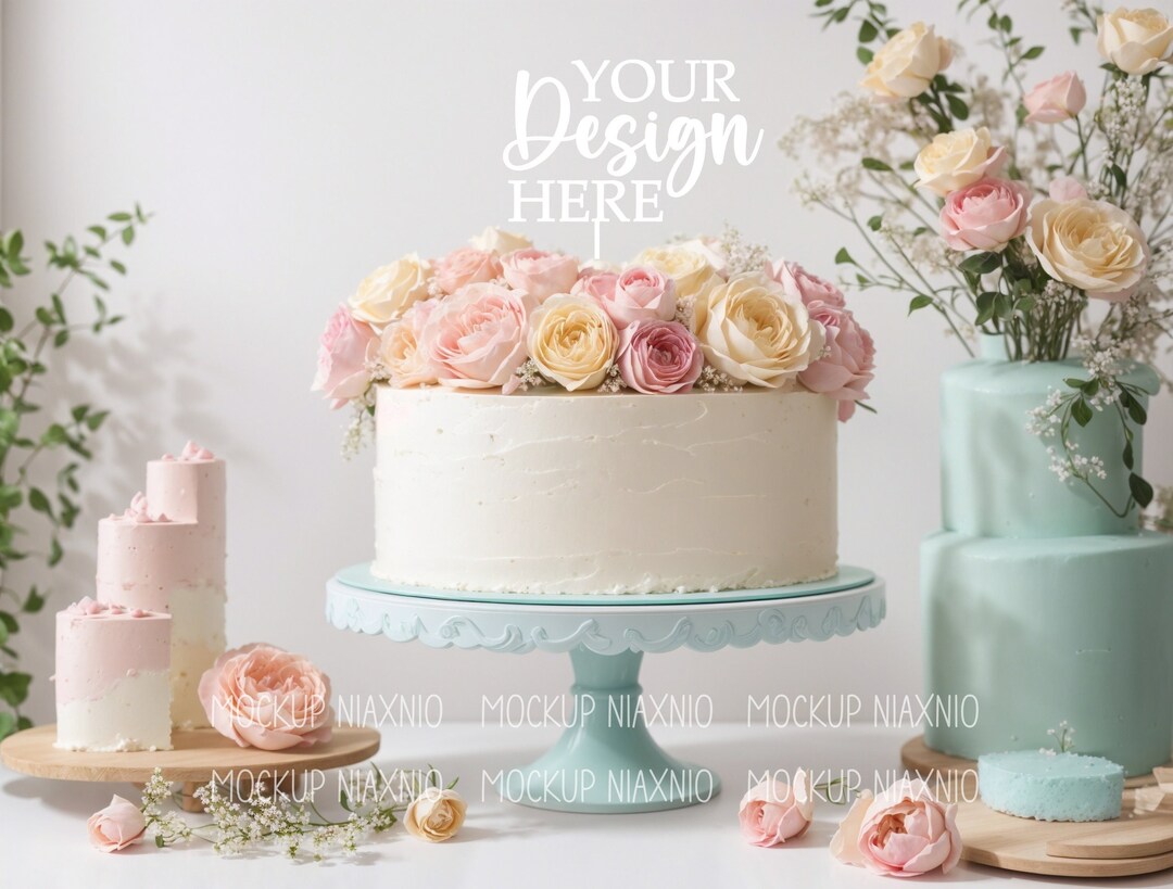 Cake Topper Mockup, Cake Mockup, Birthday, Wedding Cake Mockup, Digital ...