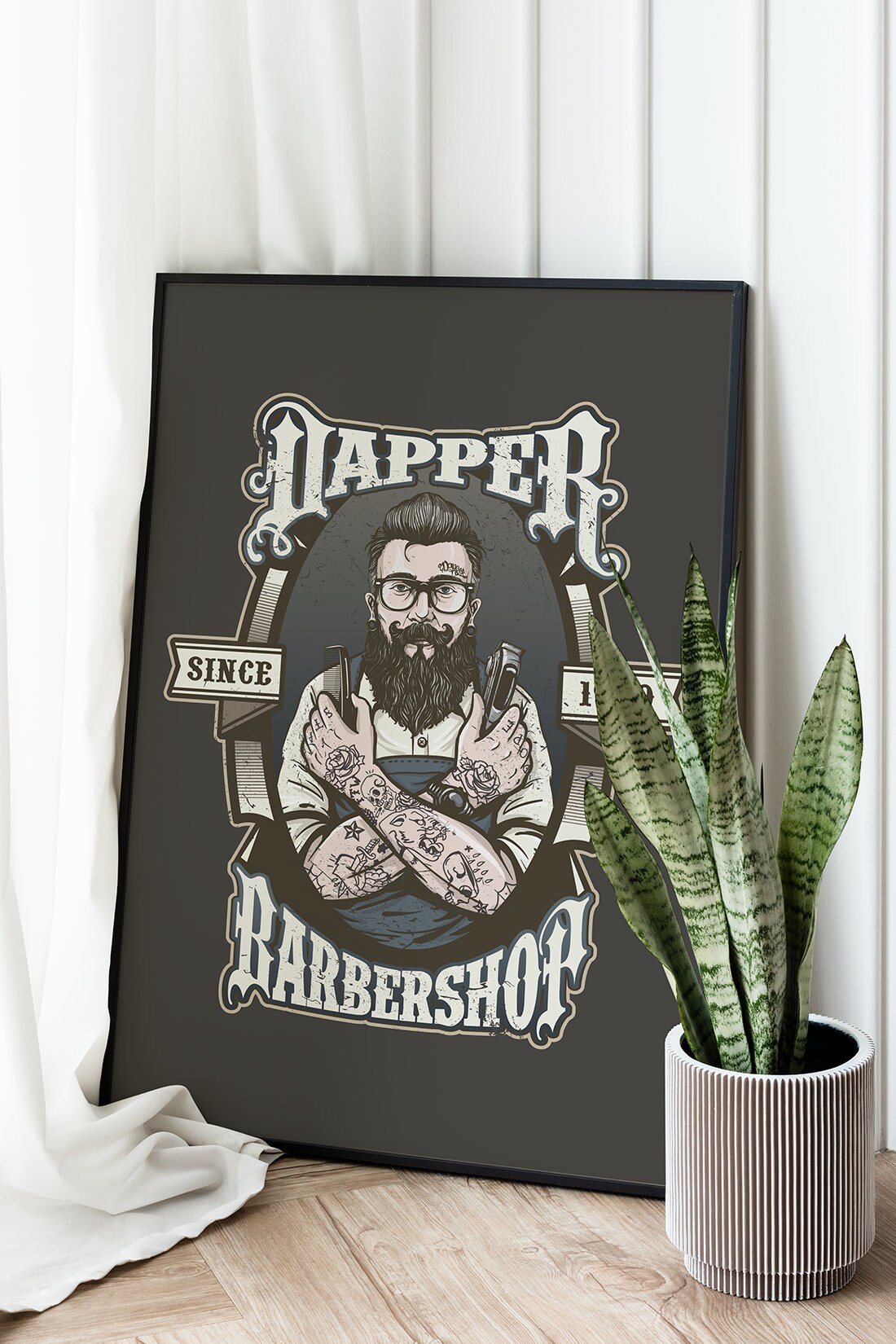 Barber Shop Print, Pilot Haircut Poster, Black and White Wall Art ...