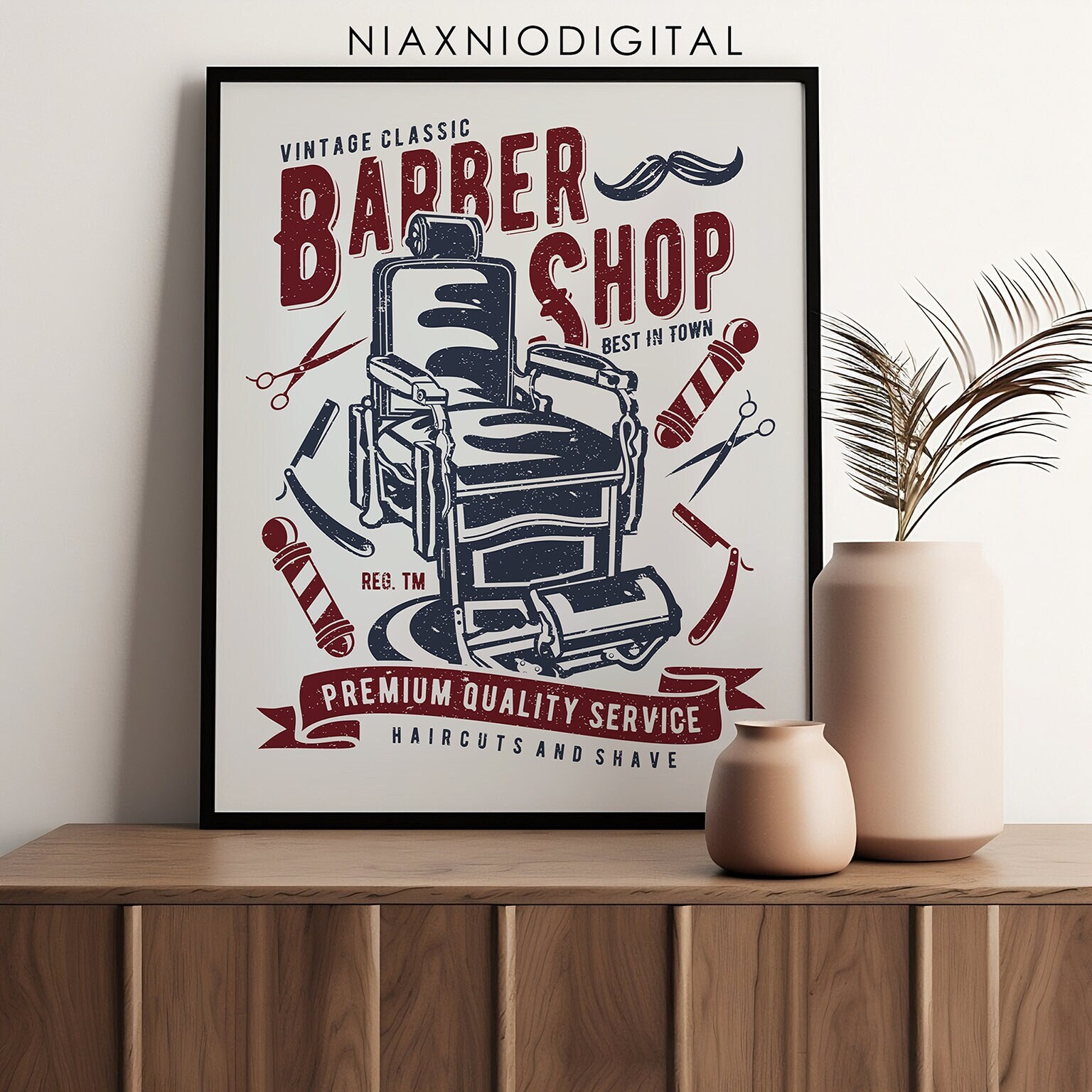 Barber Shop Print, Pilot Haircut Poster, Black and White Wall Art ...