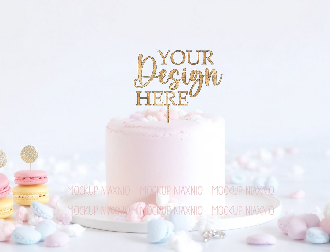Cake Topper Mockup, Cake Mockup, Birthday, Wedding Cake Mockup, Digital ...