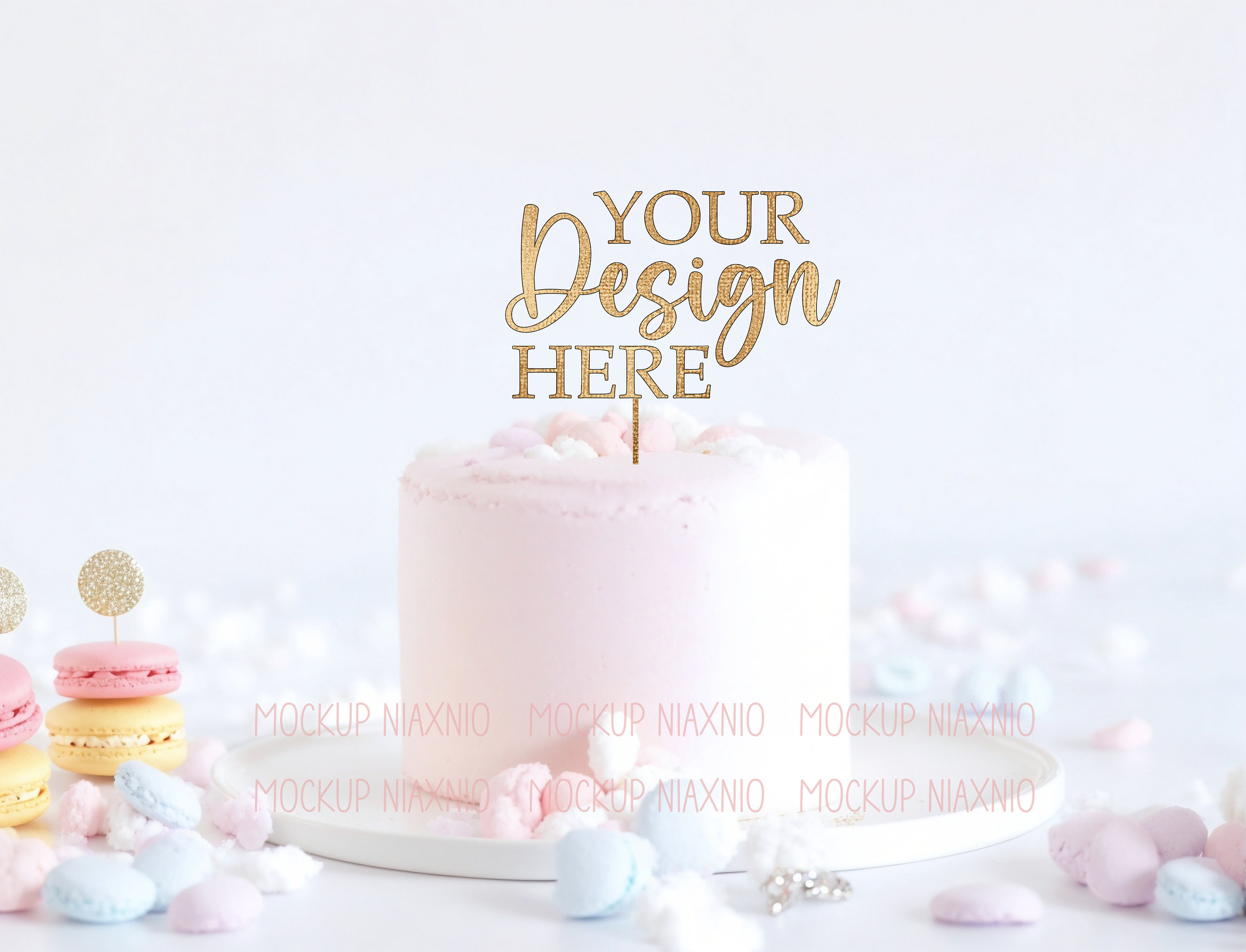 Cake Topper Mockup, Cake Mockup, Birthday, Wedding Cake Mockup, Digital ...