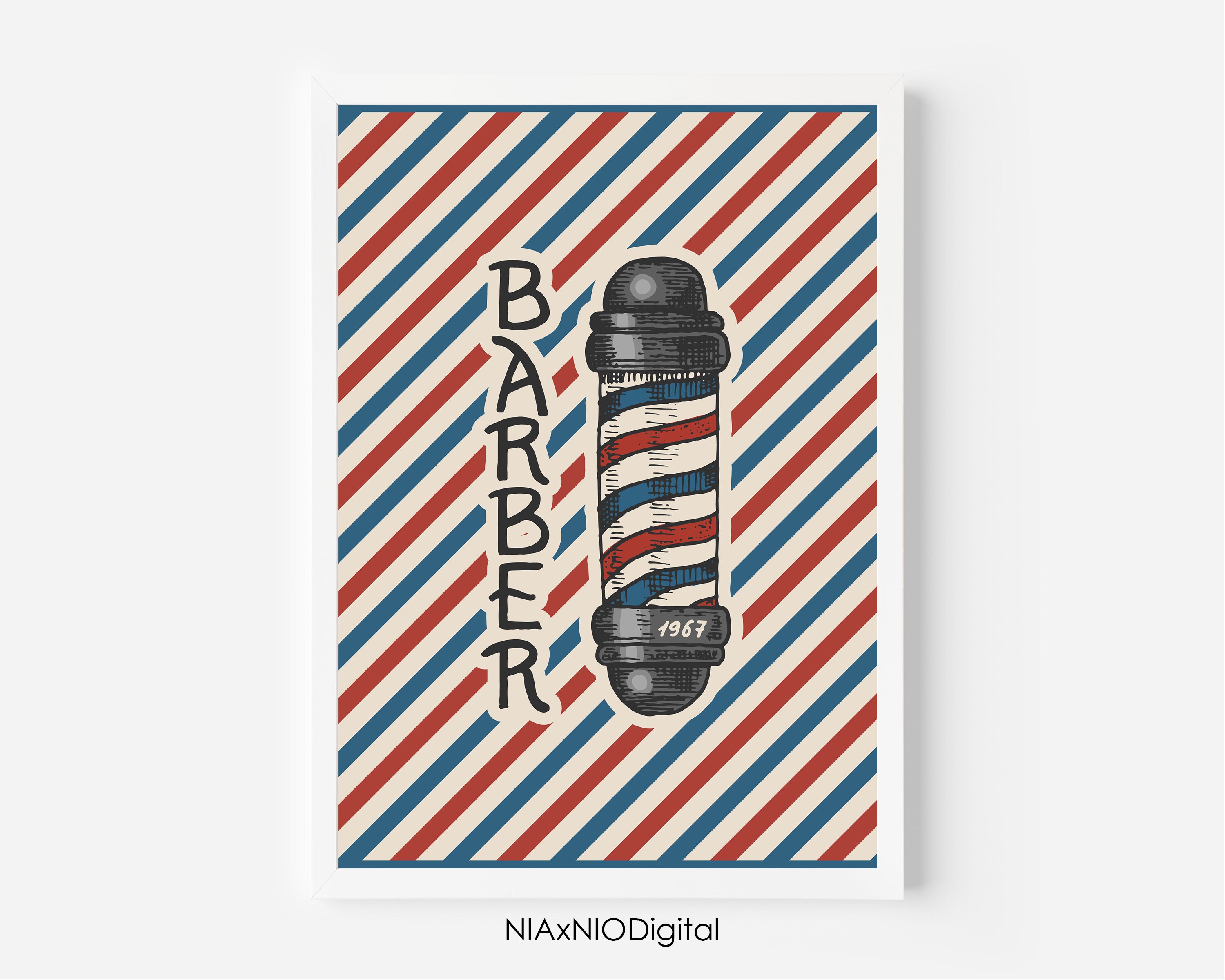 Barber Shop Print, Pilot Haircut Poster, Black and White Wall Art ...