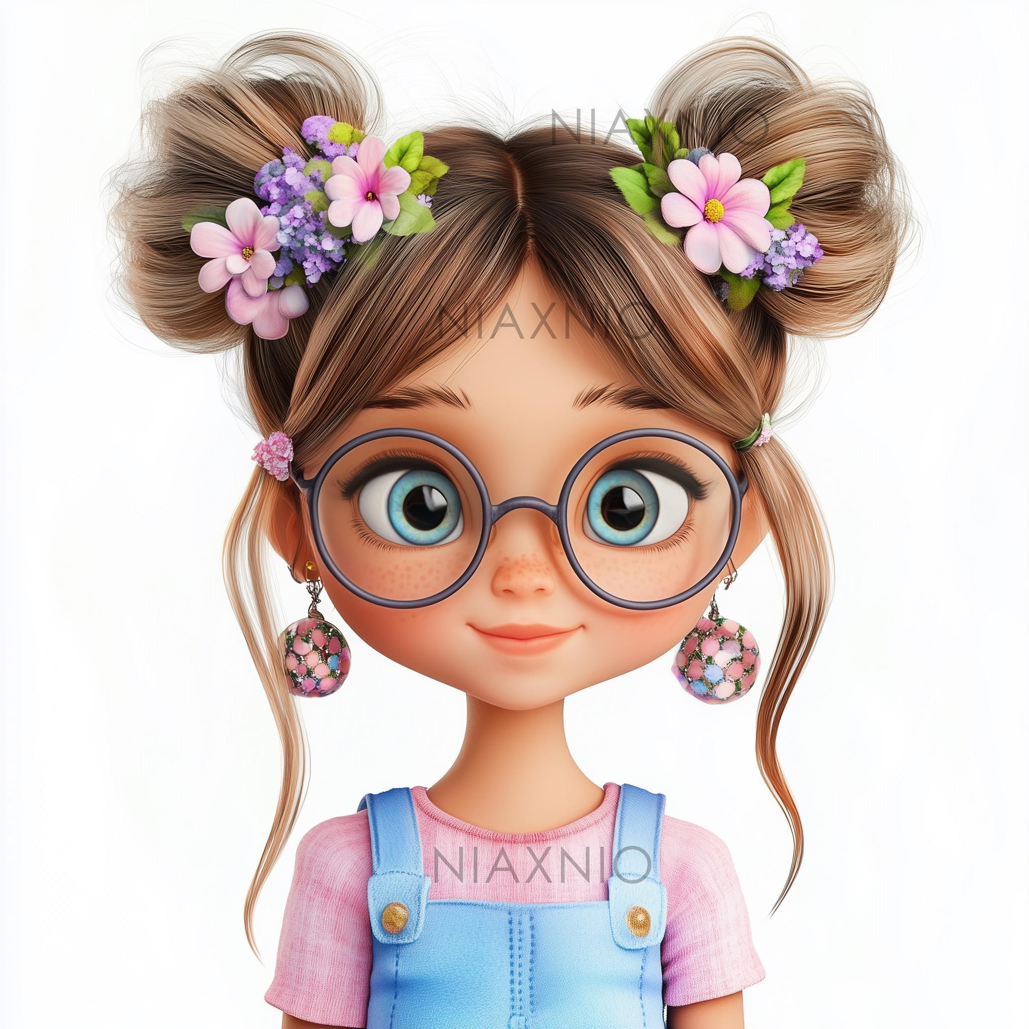 5 X BUNDLE Quirky Girl Clipart, Cute Girl Funny, Printable Watercolor ...